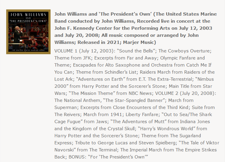 John Williams Discography - Page 18 - JOHN WILLIAMS - JOHN WILLIAMS Fan ...