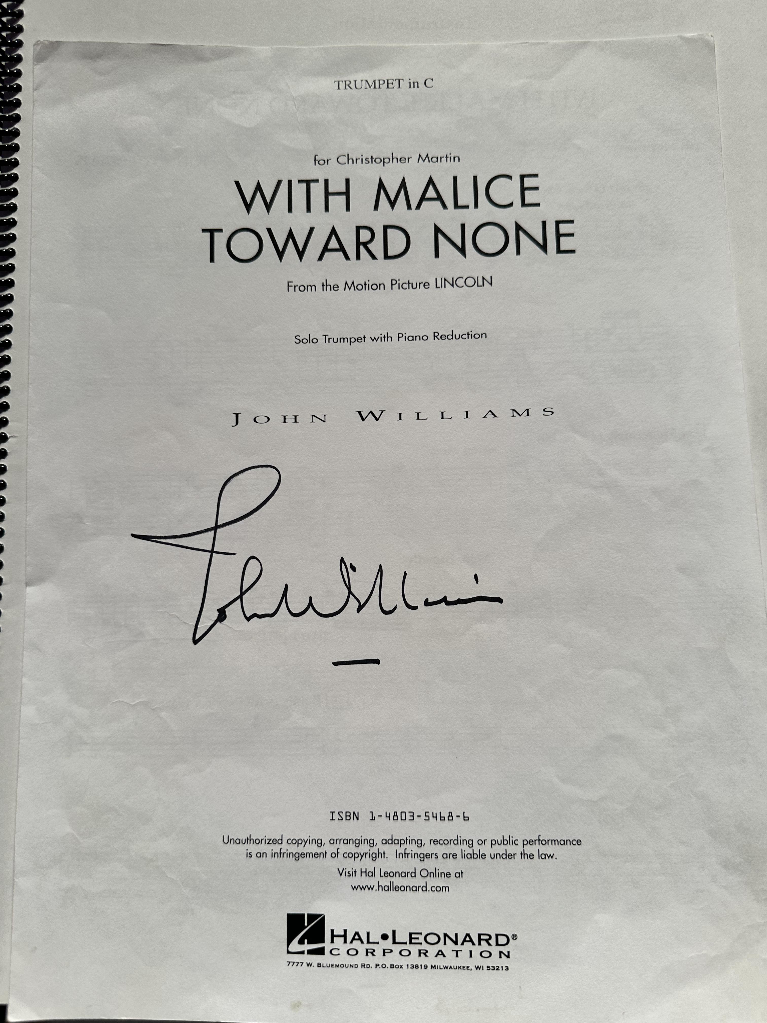 John Williams Autograph - JOHN WILLIAMS - JOHN WILLIAMS Fan Network