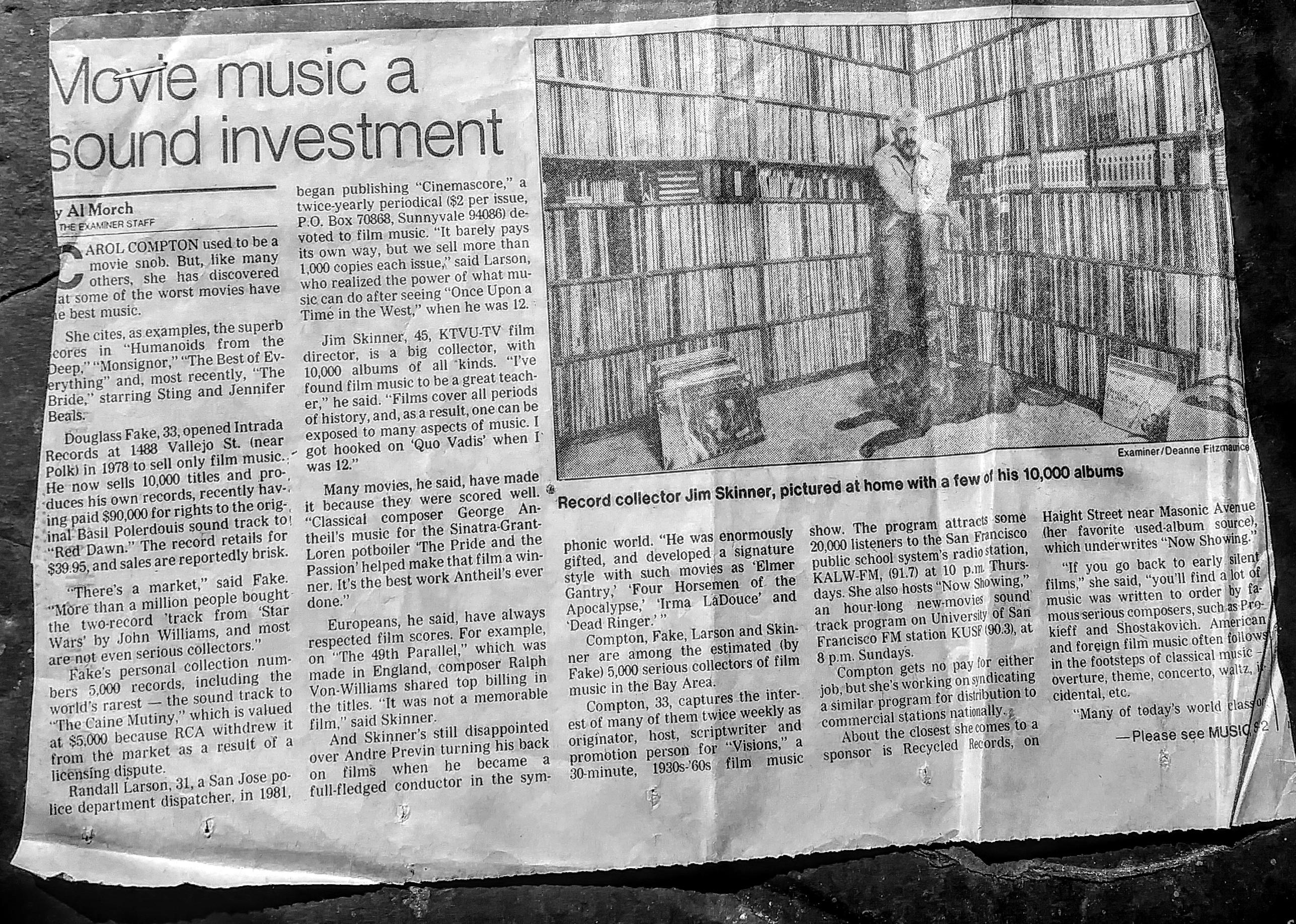 Douglass Fake from Intrada has passed away - General Discussion - JOHN ...